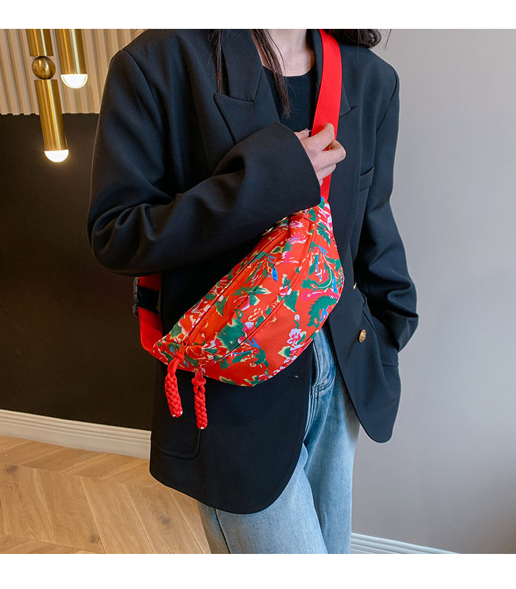 Personalized Large Flower Diagonal Bag